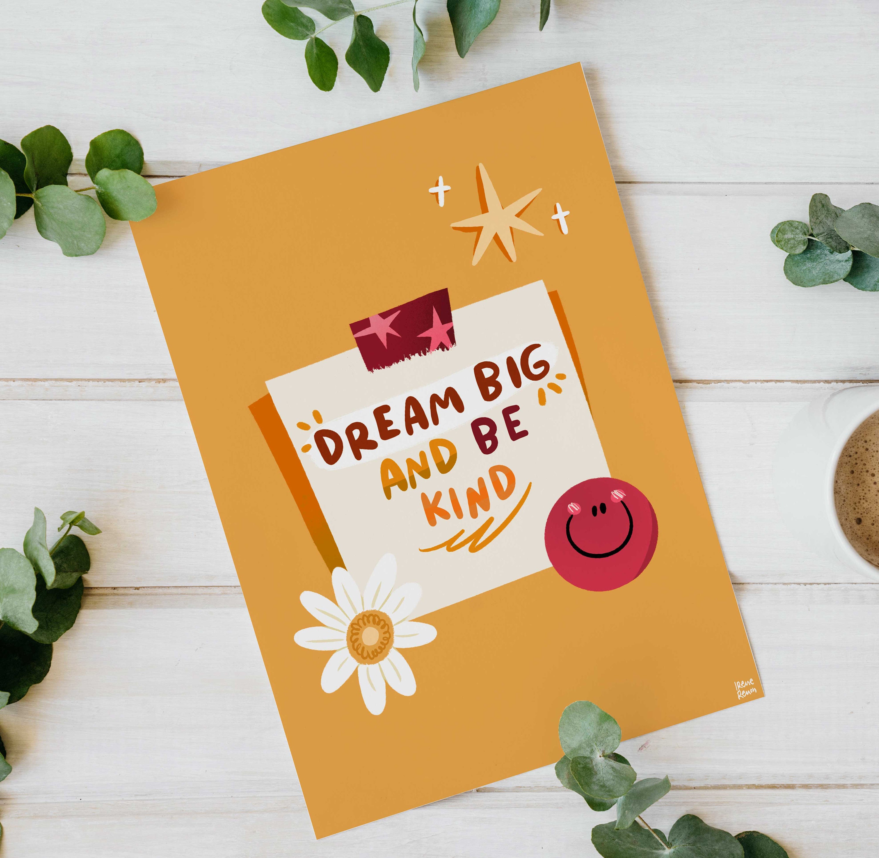 Dream Big Classroom Poster: 70s Style Nursery Decor (A4 Digital ...