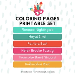 Women in Medicine Coloring Page Bundle Female Scientist STEM Printable ...