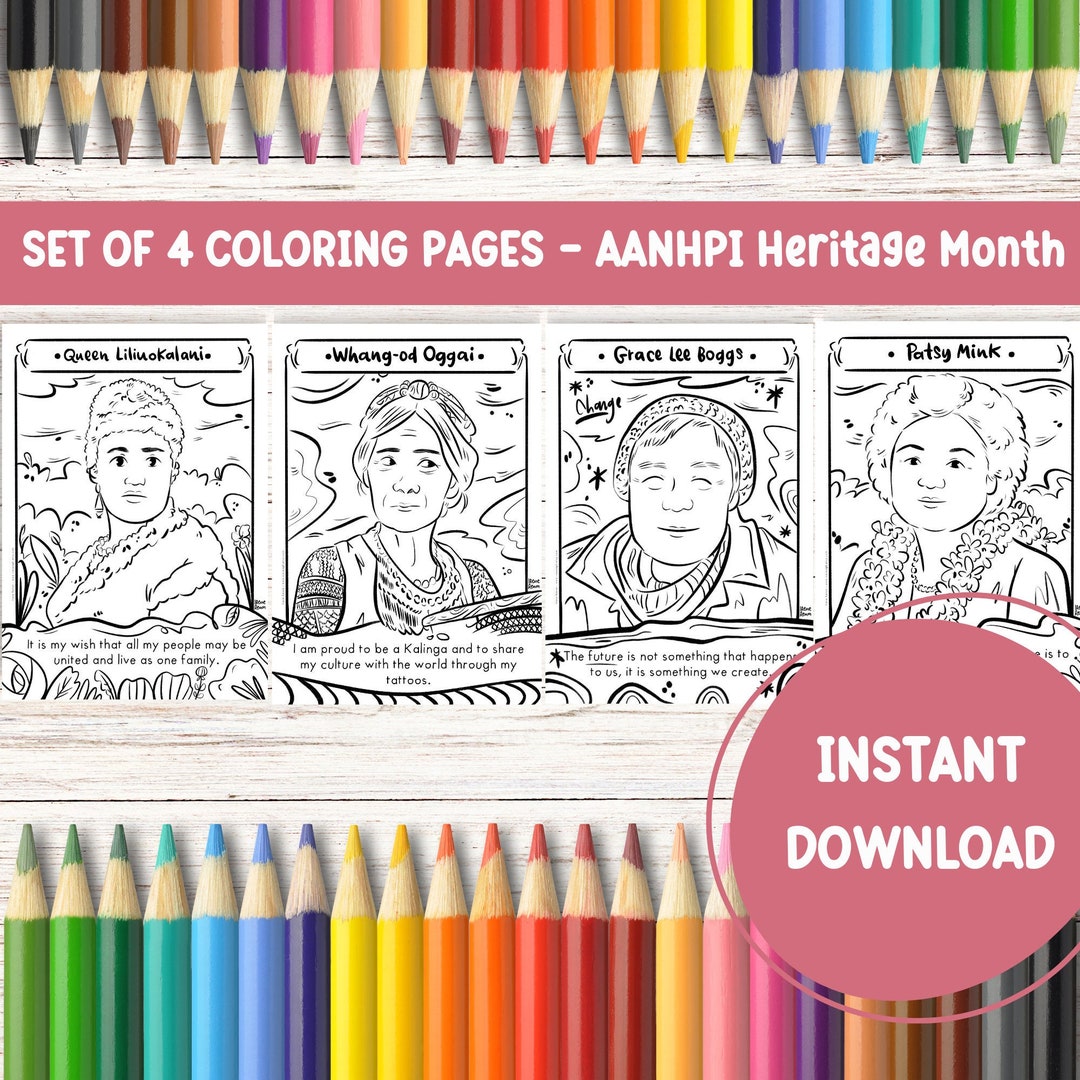 Printable Coloring Page AANHPI Asian American Pacific Islander - Etsy