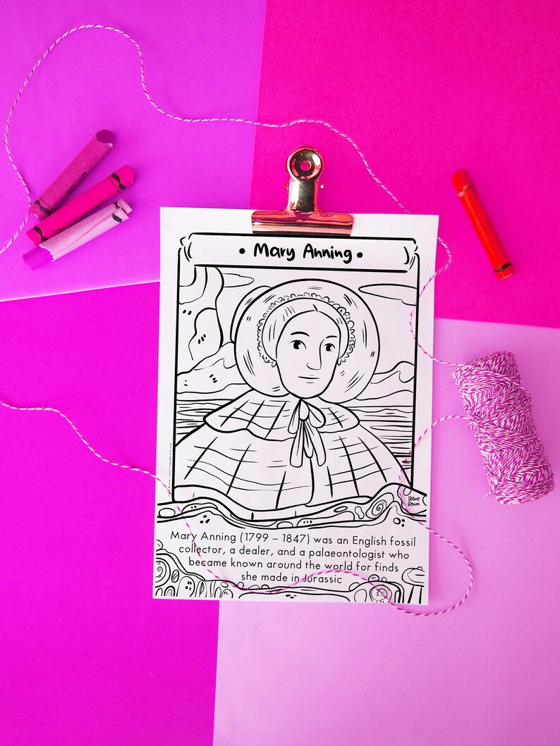 Mary Anning Coloring Page: Paleontology, Women in Science (printable ...