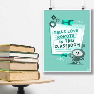 Printable Classroom Decor Robot Poster Printable Wall Art Classroom ...