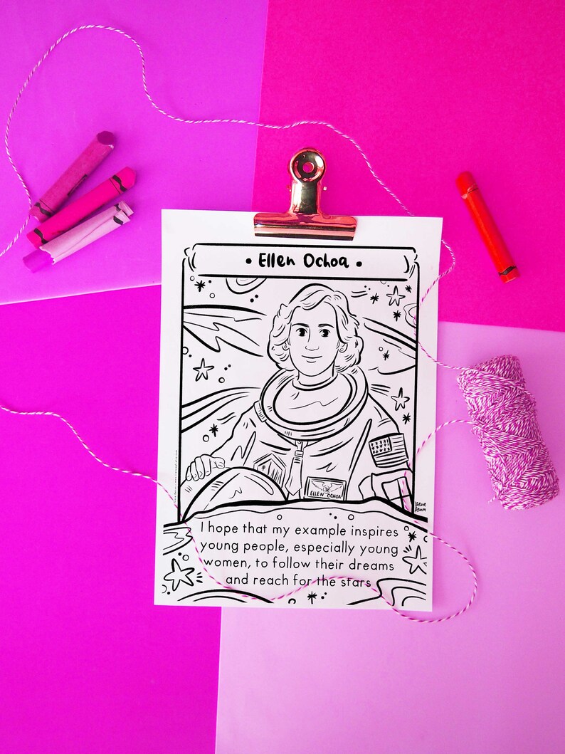 Ellen Ochoa Coloring Page: Hispanic Heritage Month Activity (digital ...
