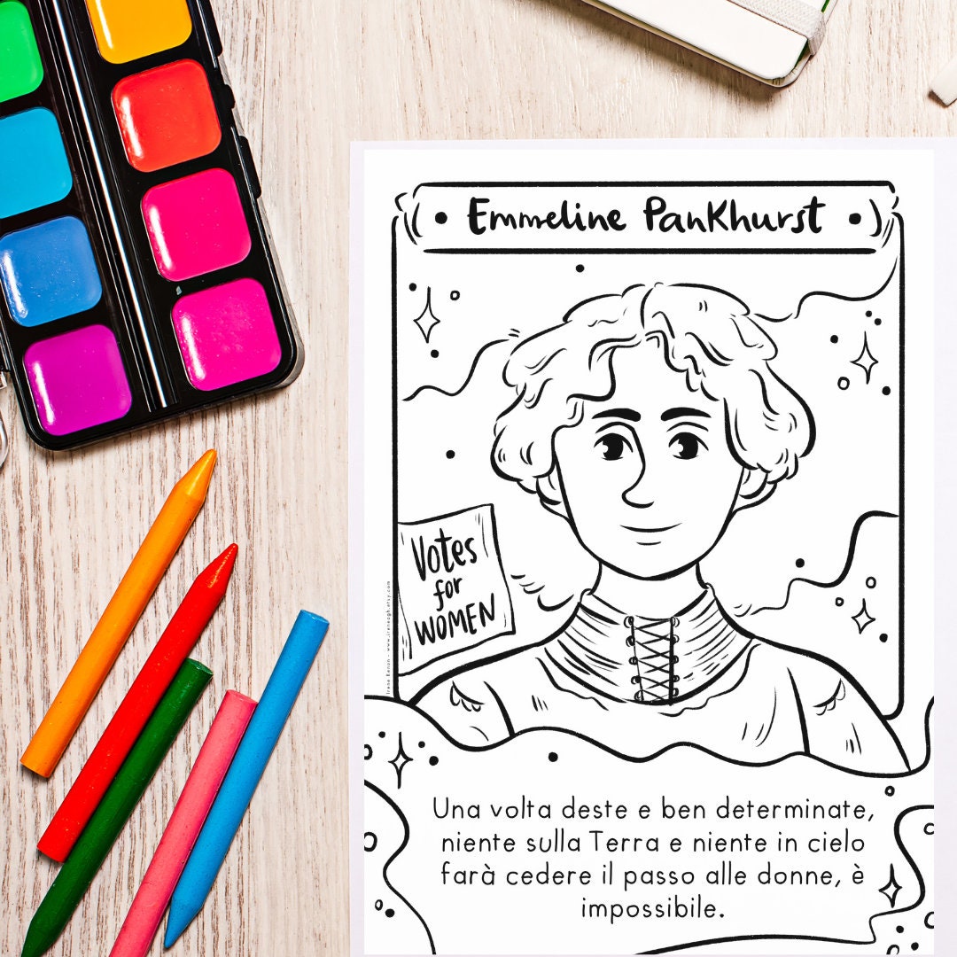 Emmeline Pankhurst Coloring Page: Women's History Month Printable (PDF ...