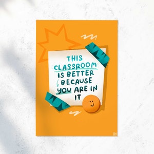Classroom Poster Printable Positive Poster Motivational Print Yellow ...