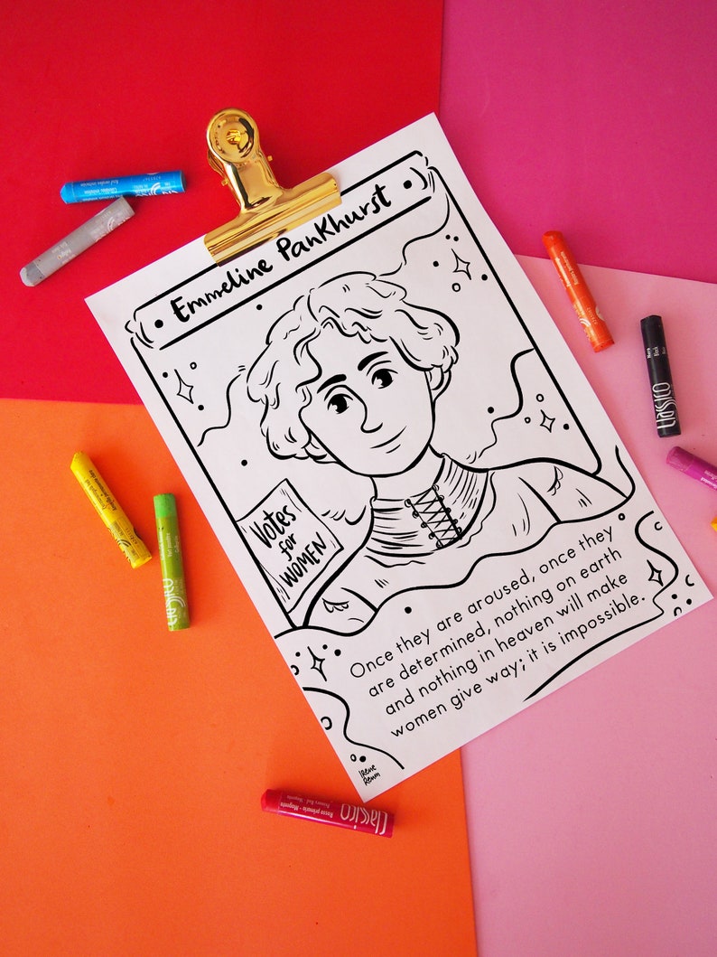 Emmeline Pankhurst Coloring Page: Women's History Month Printable (PDF ...