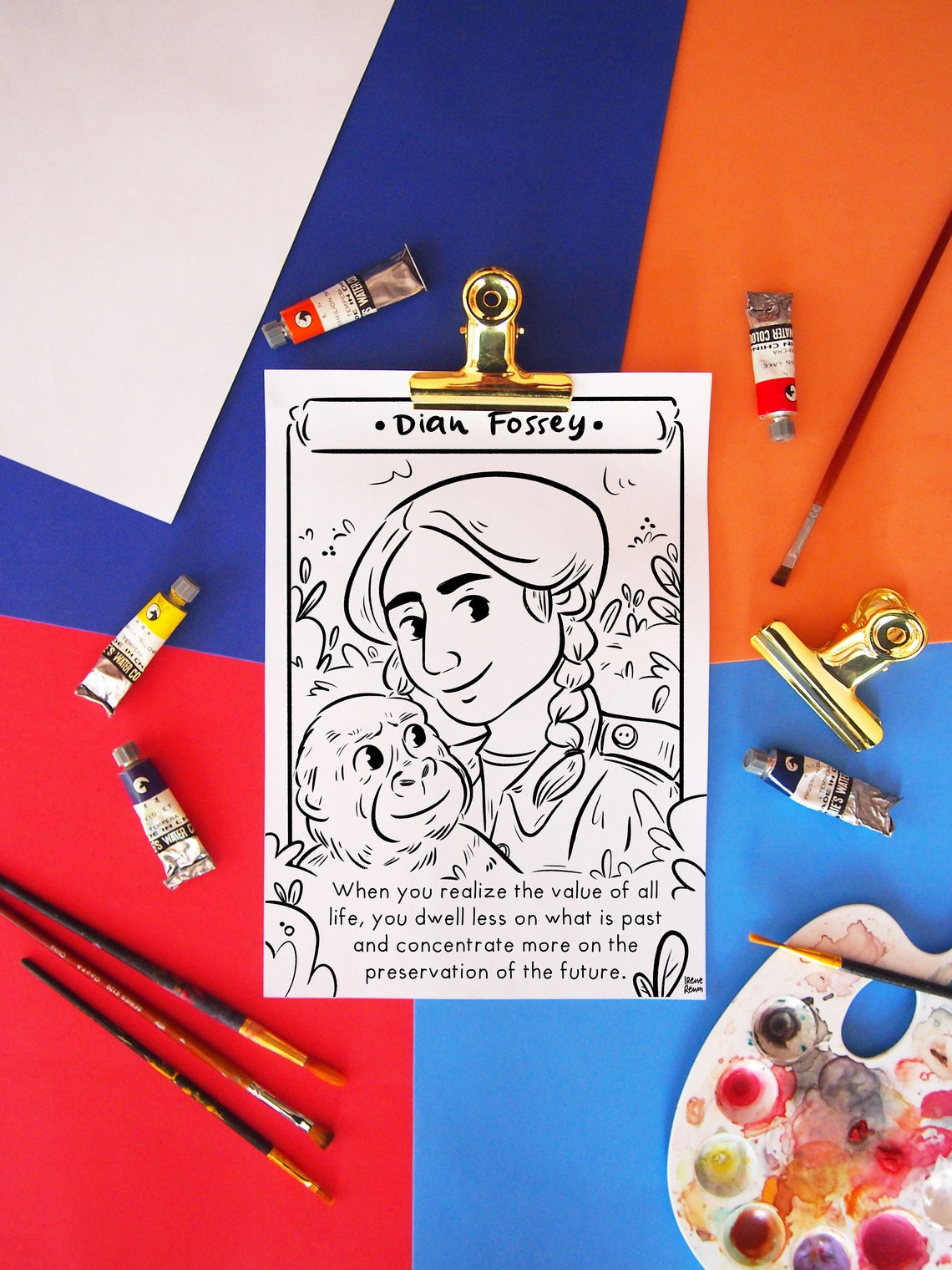 Women in Stem Coloring Page Dian Fossey Women in Science | Etsy