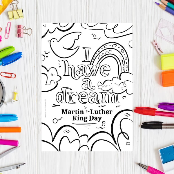 Martin Luther King Coloring Sheets - Etsy