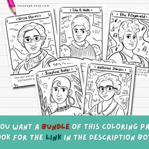 Black History Month Printable Drawing Rosa Parks Coloring Page Women in ...