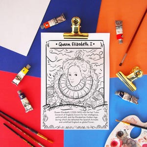 Queen Elizabeth I Coloring Page Women in History Elizabethan Era ...