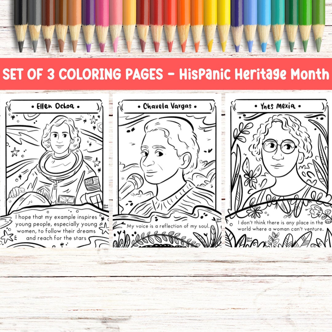 Hispanic Heritage Month Coloring Pages: Latina Women (digital Download ...