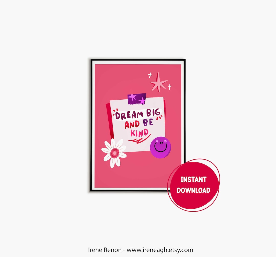 Poster Classroom Printable Wall Art Kindness Club Printable Dream ...