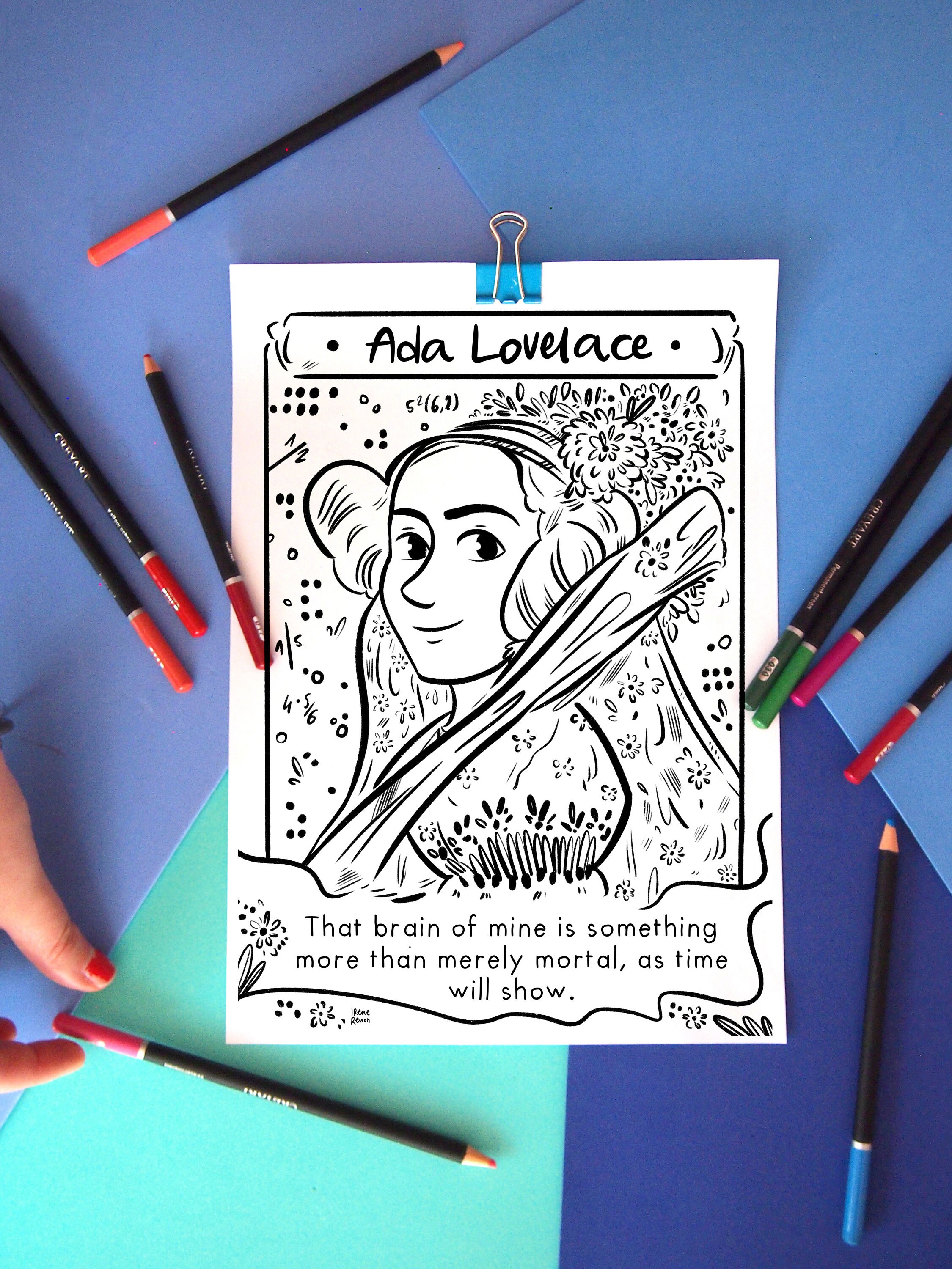 Ada Lovelace Coloring Page Female Scientist Printable - Etsy UK