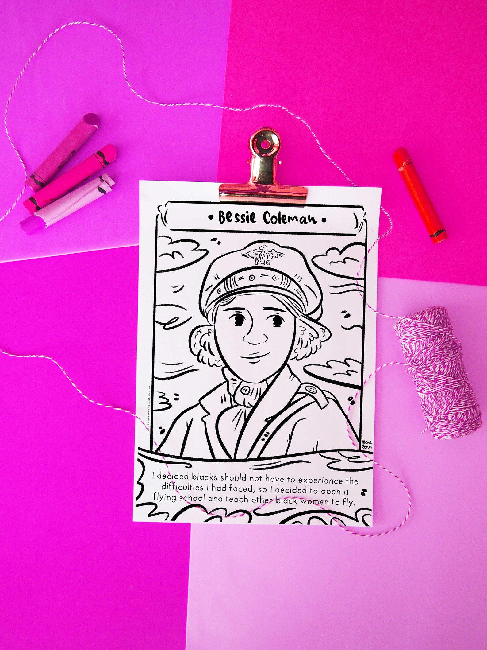 Amelia Earhart & Bessie Coleman Coloring Pages (digital Download) - Etsy