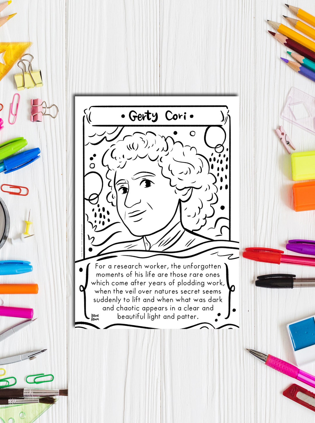 GERTY CORI Quote Coloring Page Printable Drawing - Etsy