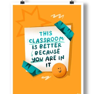 Classroom Poster Printable Positive Poster Motivational Print Yellow ...