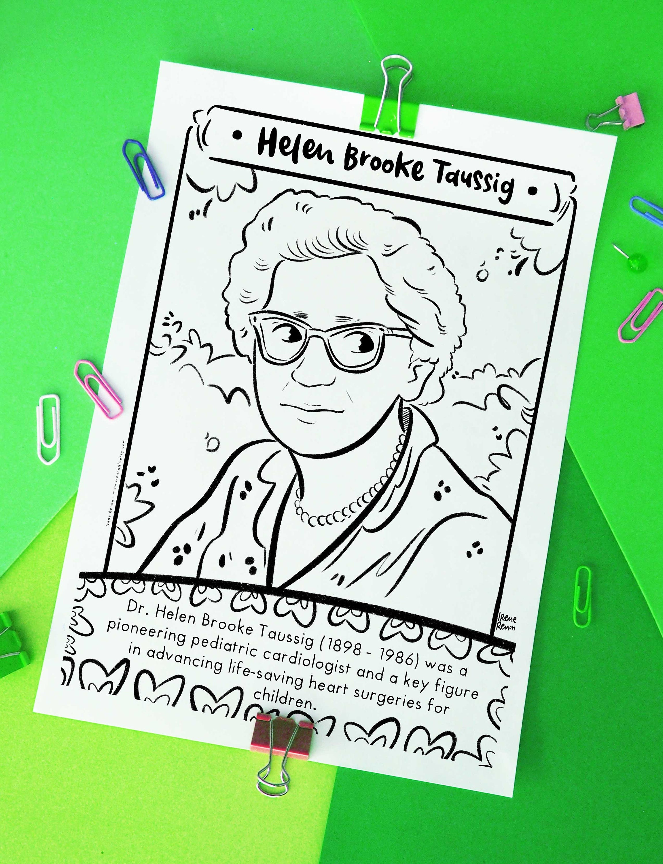 Dr. Helen Brooke Taussig Coloring Page: Women in Science (digital ...
