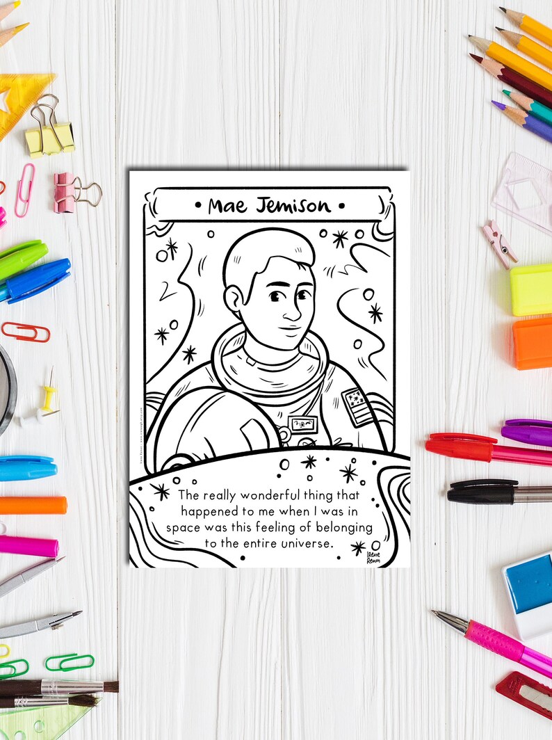 MAE JEMISON Coloring Page Black Women in History Black | Etsy