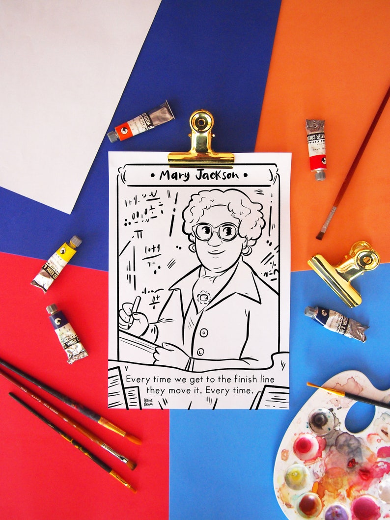 Mary Jackson Coloring Page Printable Drawing Hidden - Etsy