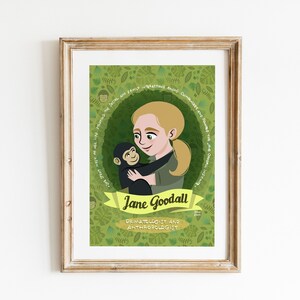 Jane Goodall Women in STEM Woman Printable Wall Art Women Science ...