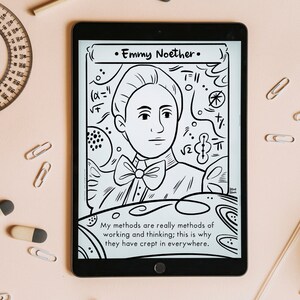 Printable Coloring Sheet Emmy Noether Quote Coloring Page Women in ...