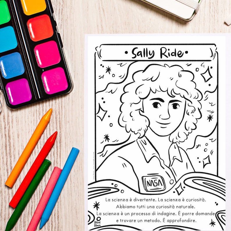Sally Ride Coloring Page: Women in Space, STEM Printable (digital ...