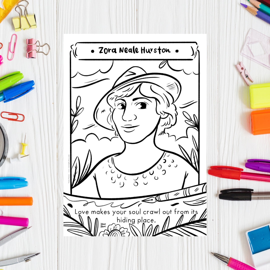 Coloring Page Women in Literature Coloring Sheet Zora Neale Hurston ...