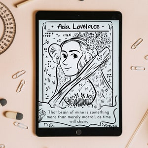 Ada Lovelace Coloring Page Printable Coloring Sheet Downloadable ...