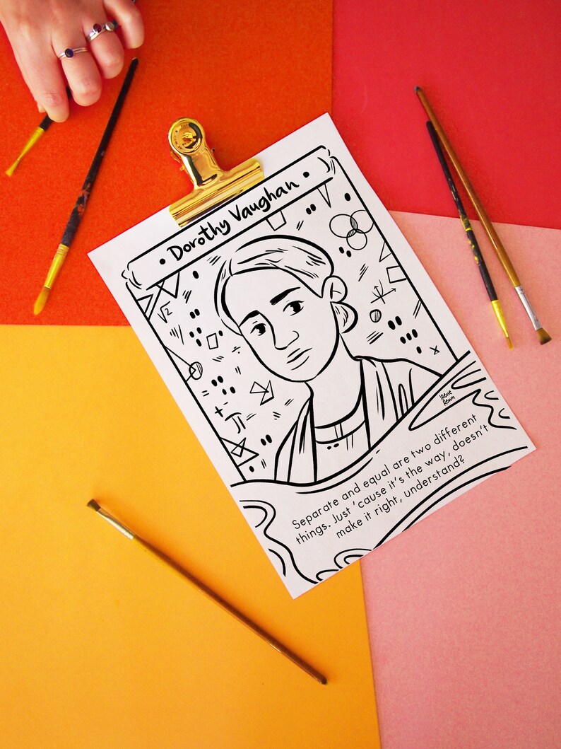 Dorothy Vaughan Coloring Page: Women in STEM, Black History (digital ...