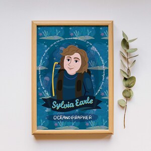 Sylvia Earle Poster Women in STEM Print Science Classroom Decor ...
