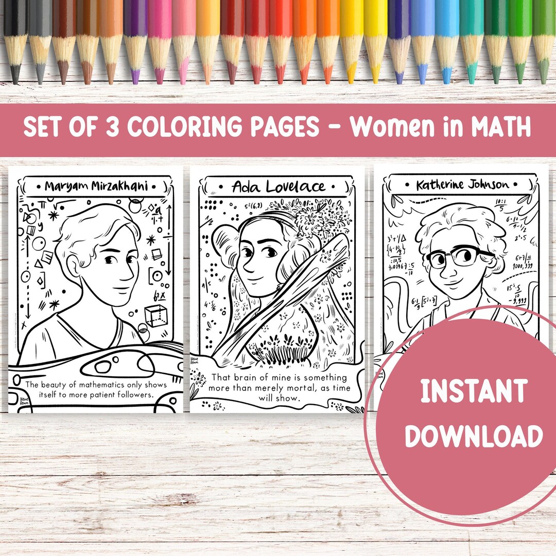 Famous Mathematician Coloring Page Women in MATH Printable - Etsy