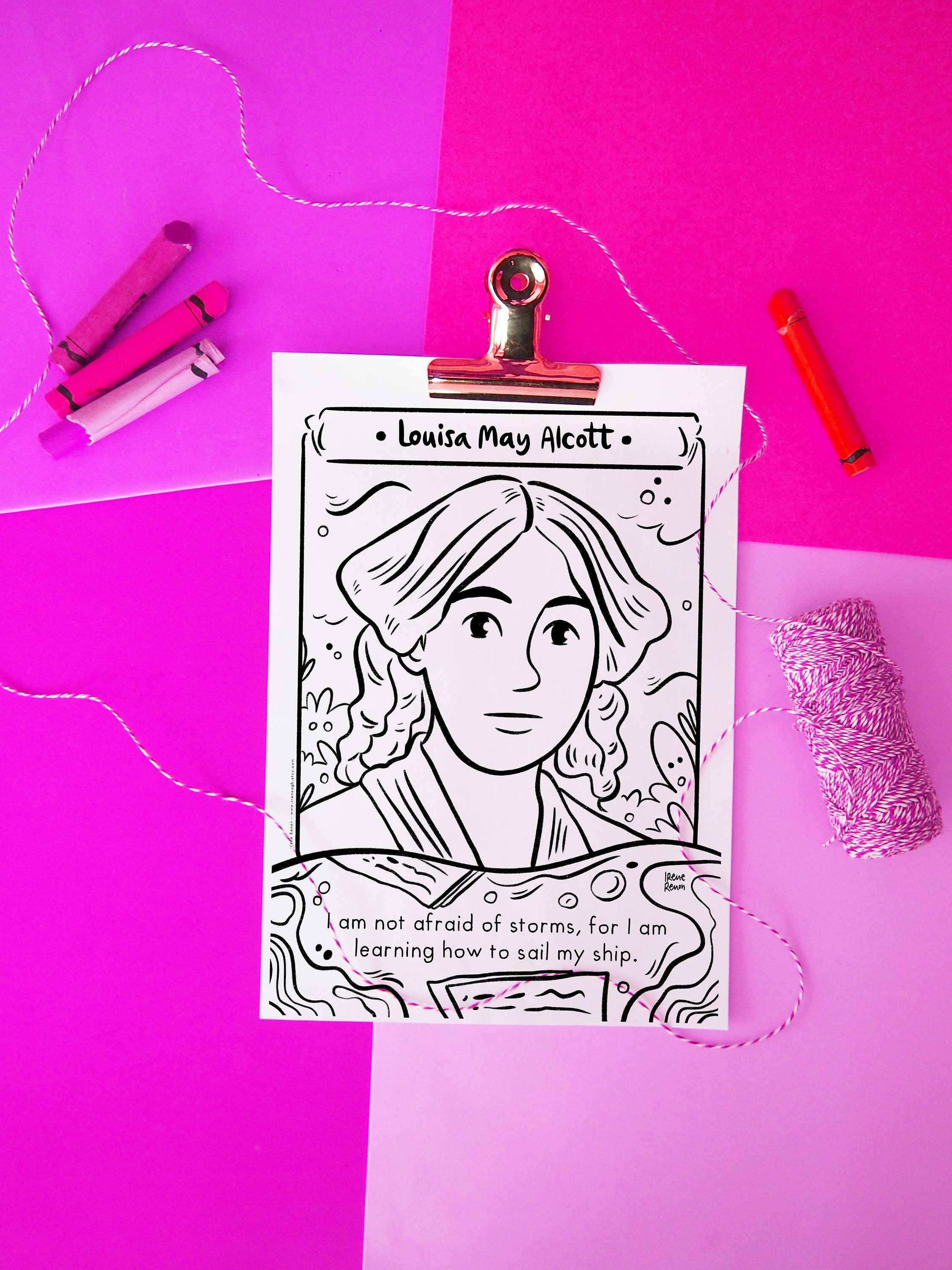 Louisa May Alcott Coloring Page: Women's History Month Printable (PDF ...