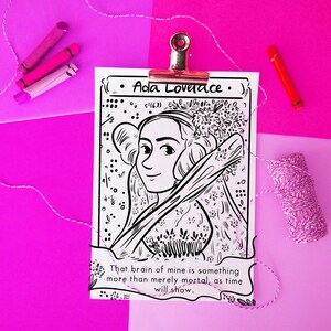 Ada Lovelace Coloring Page: Female Scientist Printable (digital ...