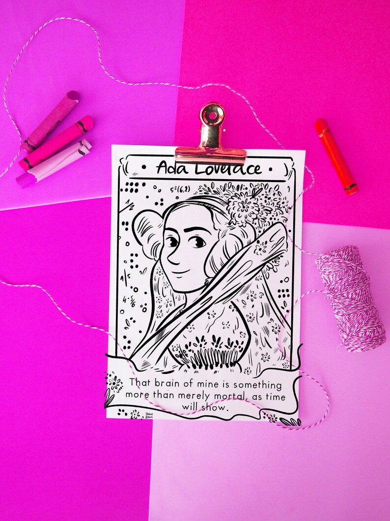 Ada Lovelace Coloring Page: Female Scientist Printable (digital ...