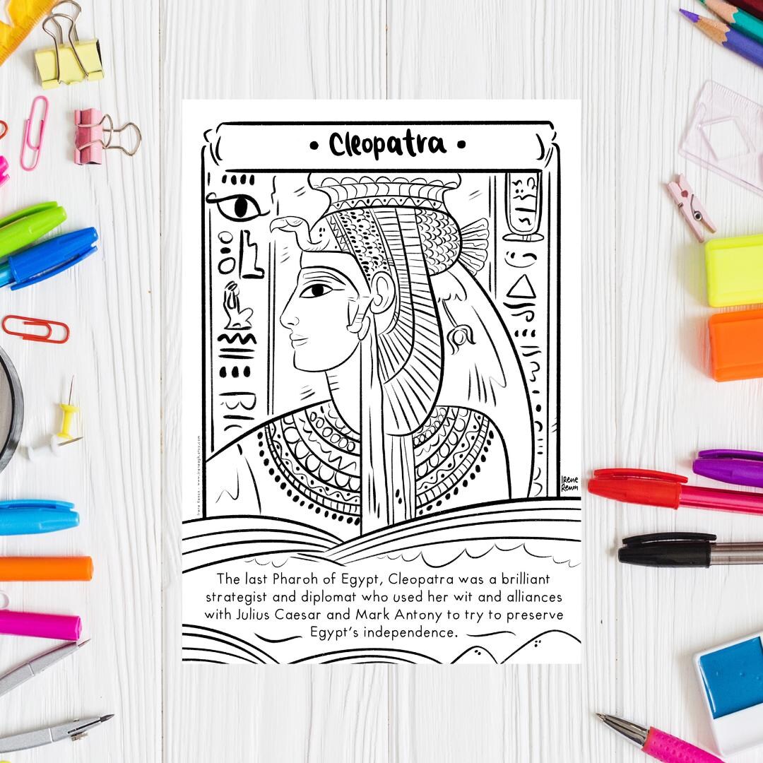 Cleopatra Coloring Page: Ancient Egypt Printable (digital Download) - Etsy