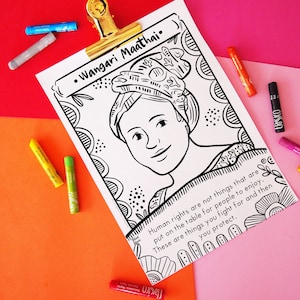 Wangari Maathai Coloring Page: Black History Month Printable (US Letter ...