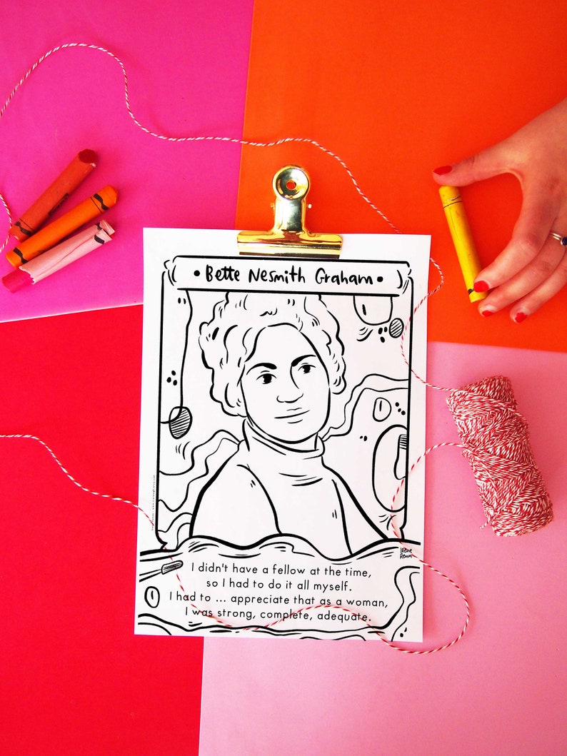 Bette Nesmith Graham Coloring Page: Women in STEM Printable (digital ...
