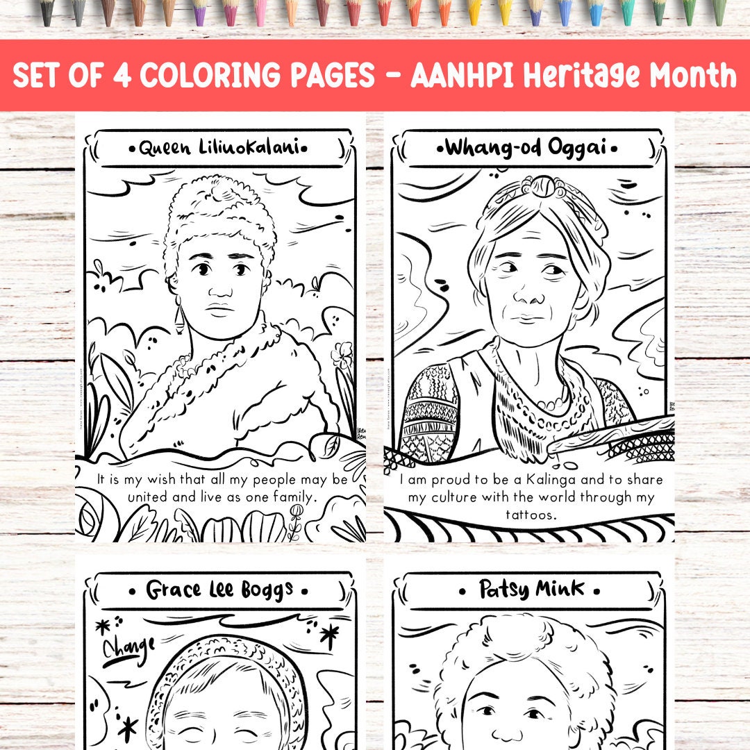 Printable Coloring Page AANHPI Asian American Pacific Islander ...
