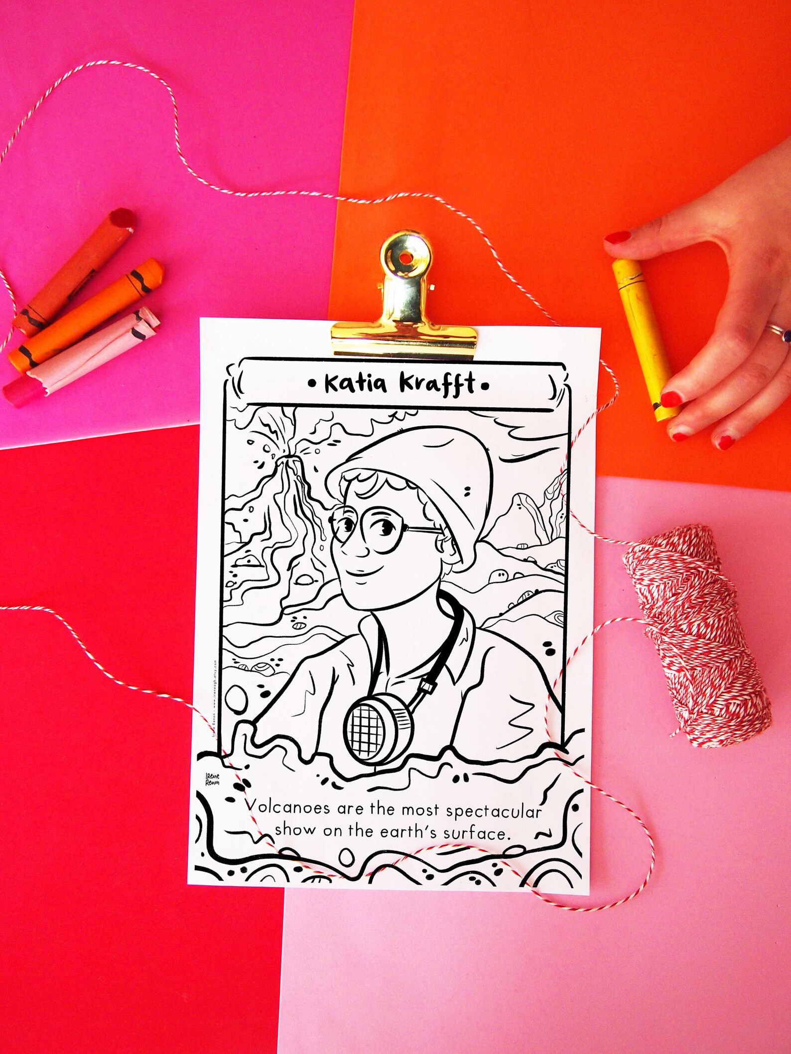Katia Krafft Coloring Page Women in Science Female - Etsy