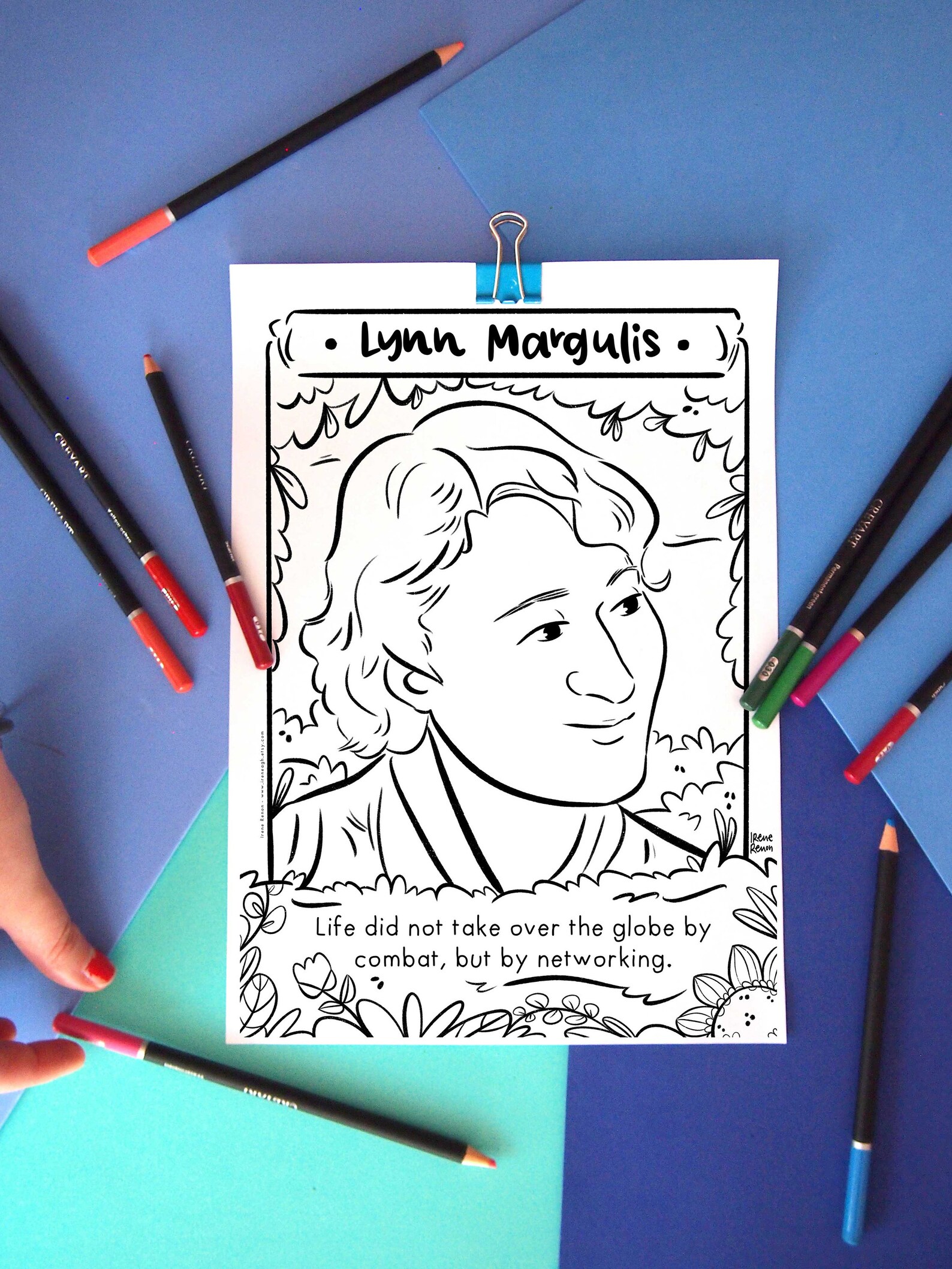 Lynn Margulis Coloring Page: Women in Science, STEM Art (digital ...