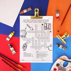Last Day of School Crossword Puzzle: Printable Classroom Activity (PDF ...