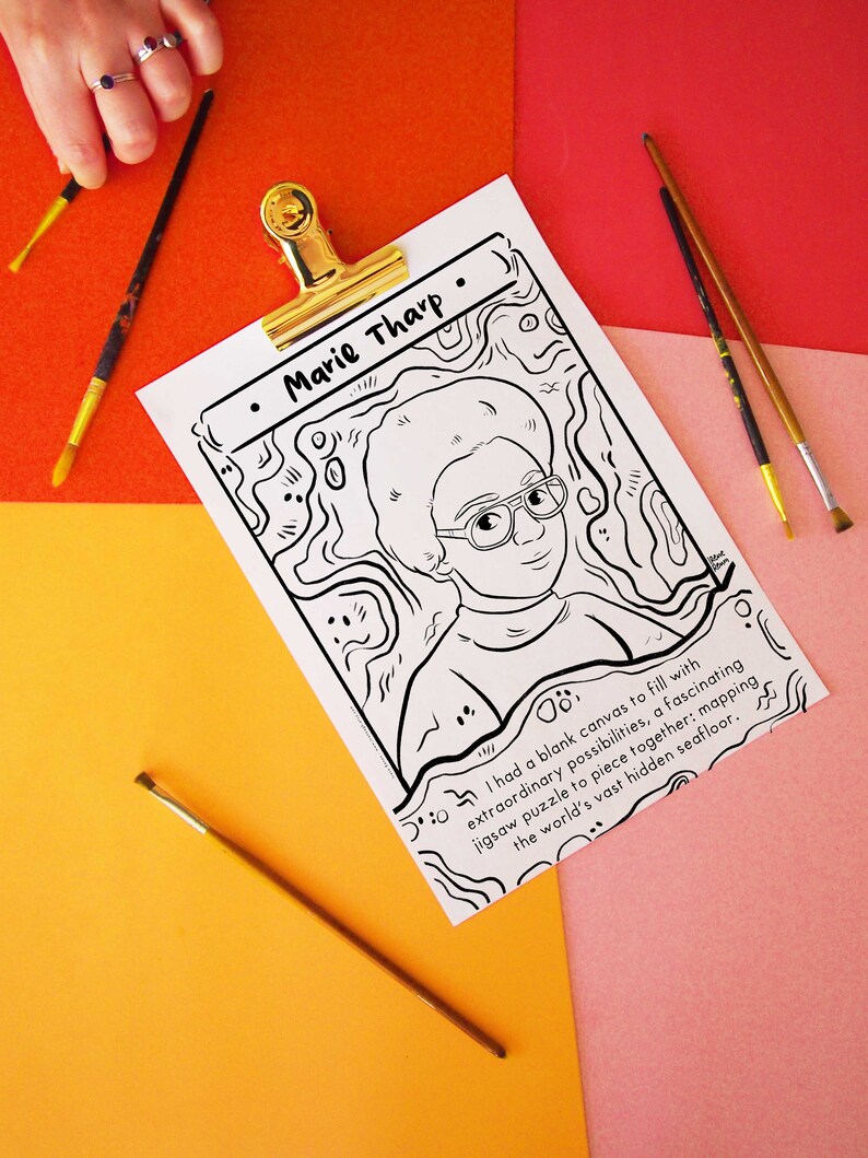 Marie Tharp Coloring Page: Women in STEM Printable (digital Download ...