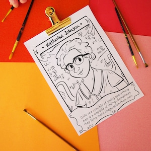 Katherine Johnson Coloring Page: Black History Month Printable (digital ...