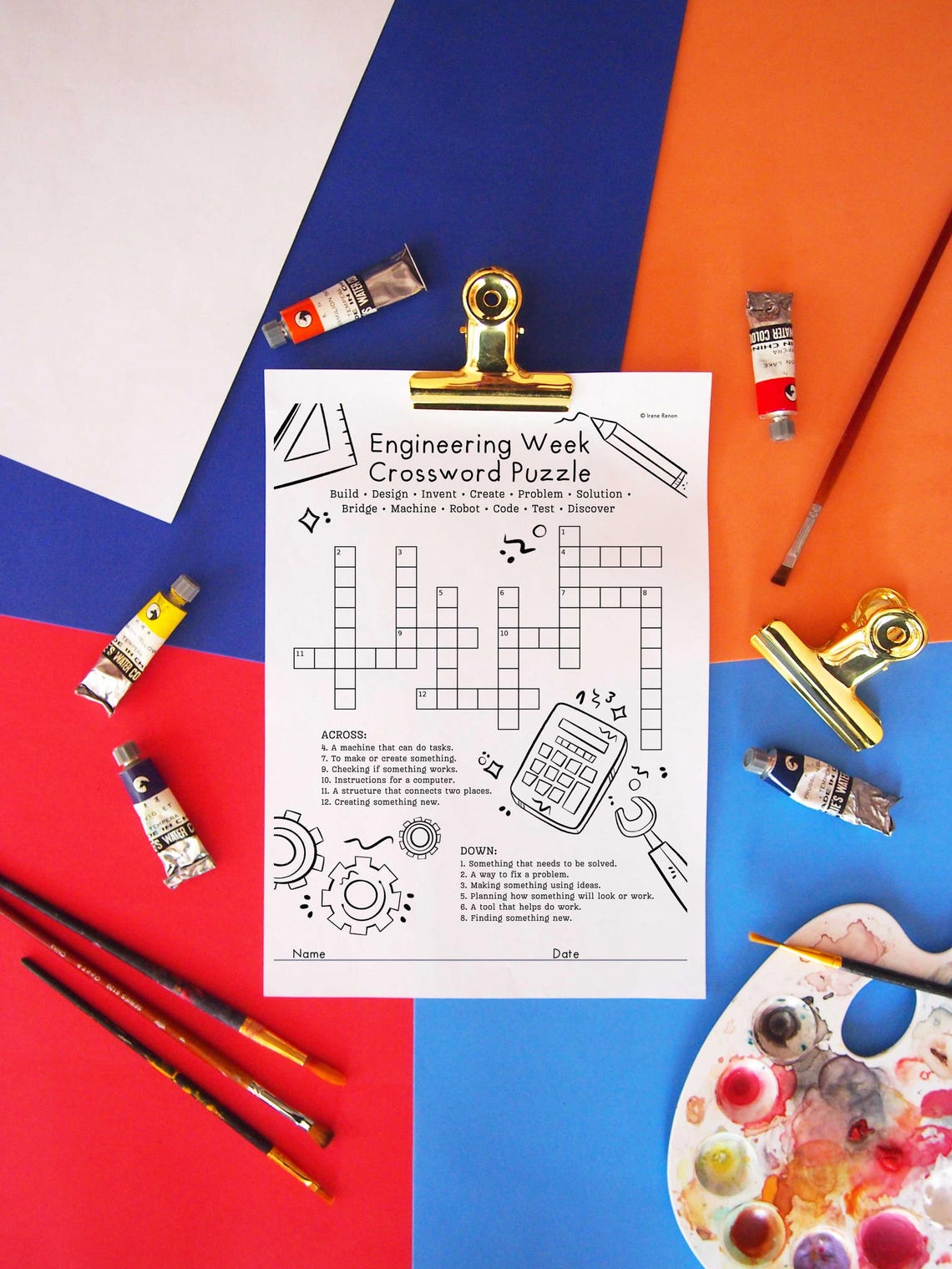 Engineering Week Crossword Puzzle: STEM Worksheet (digital Download) - Etsy