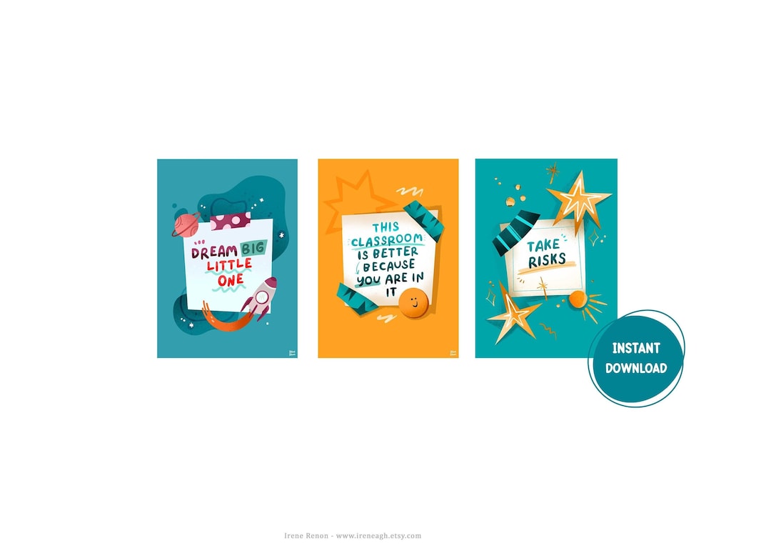 Motivational Classroom Poster Bundle: Teacher Decor (digital Download ...