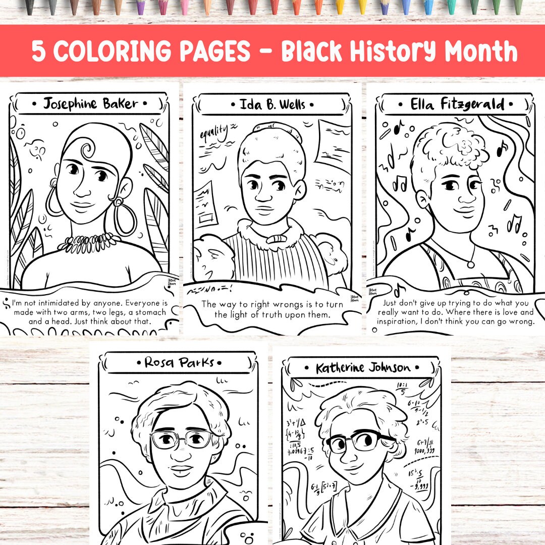 Black History Month Coloring Page Black Women Printable Coloring Sheet ...