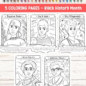 Black History Month Coloring Page Black Women Printable Coloring Sheet ...