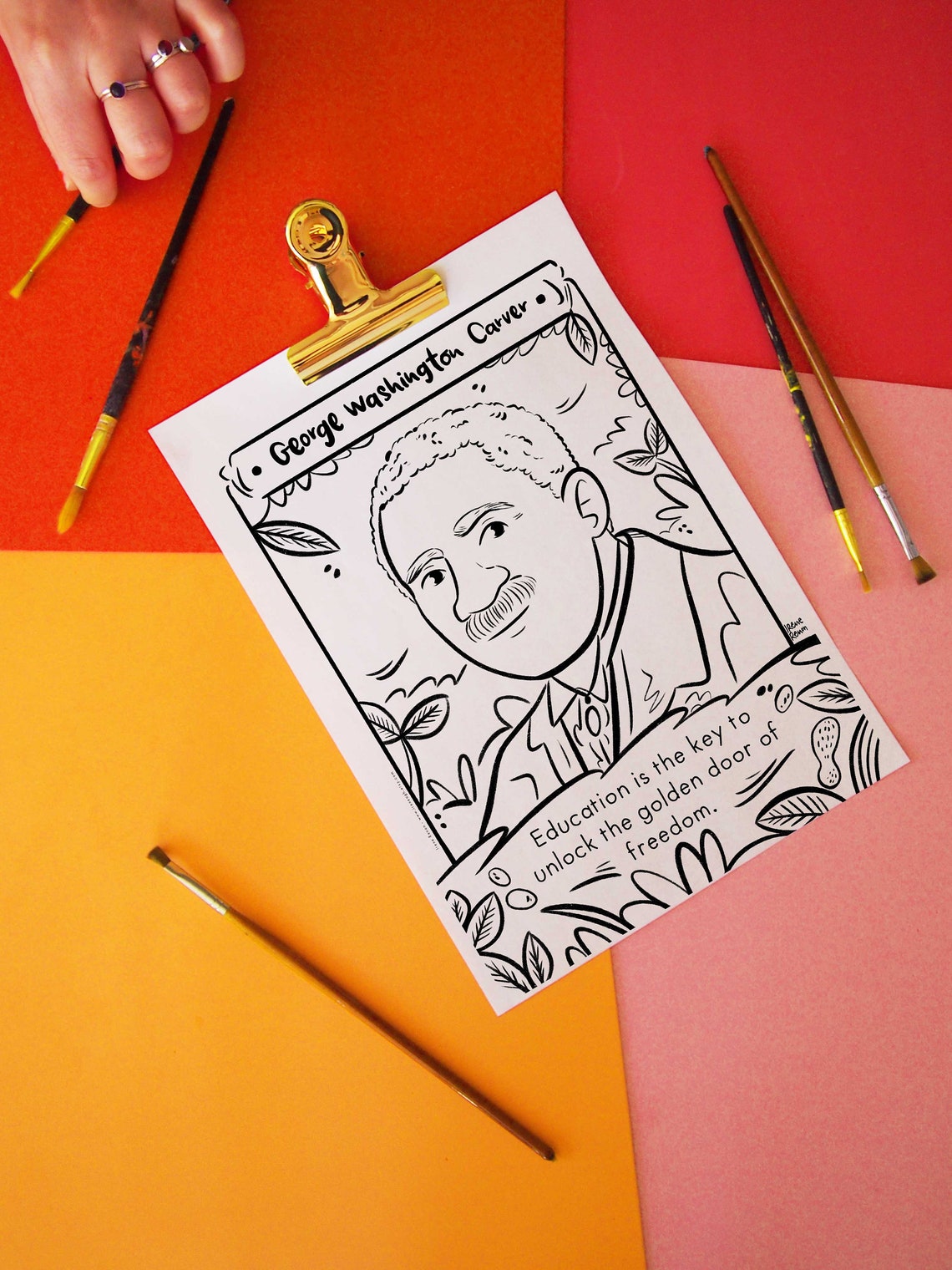 George Washington Carver Coloring Page: Black Heritage Month Printable ...