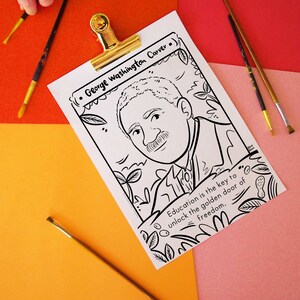 George Washington Carver Coloring Page Black Heritage Month Coloring ...