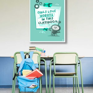 Printable Classroom Decor Robot Poster Printable Wall Art Classroom ...