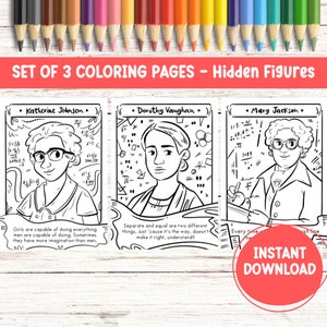 Hidden Figures Black History Month Women in STEM Printable Coloring ...
